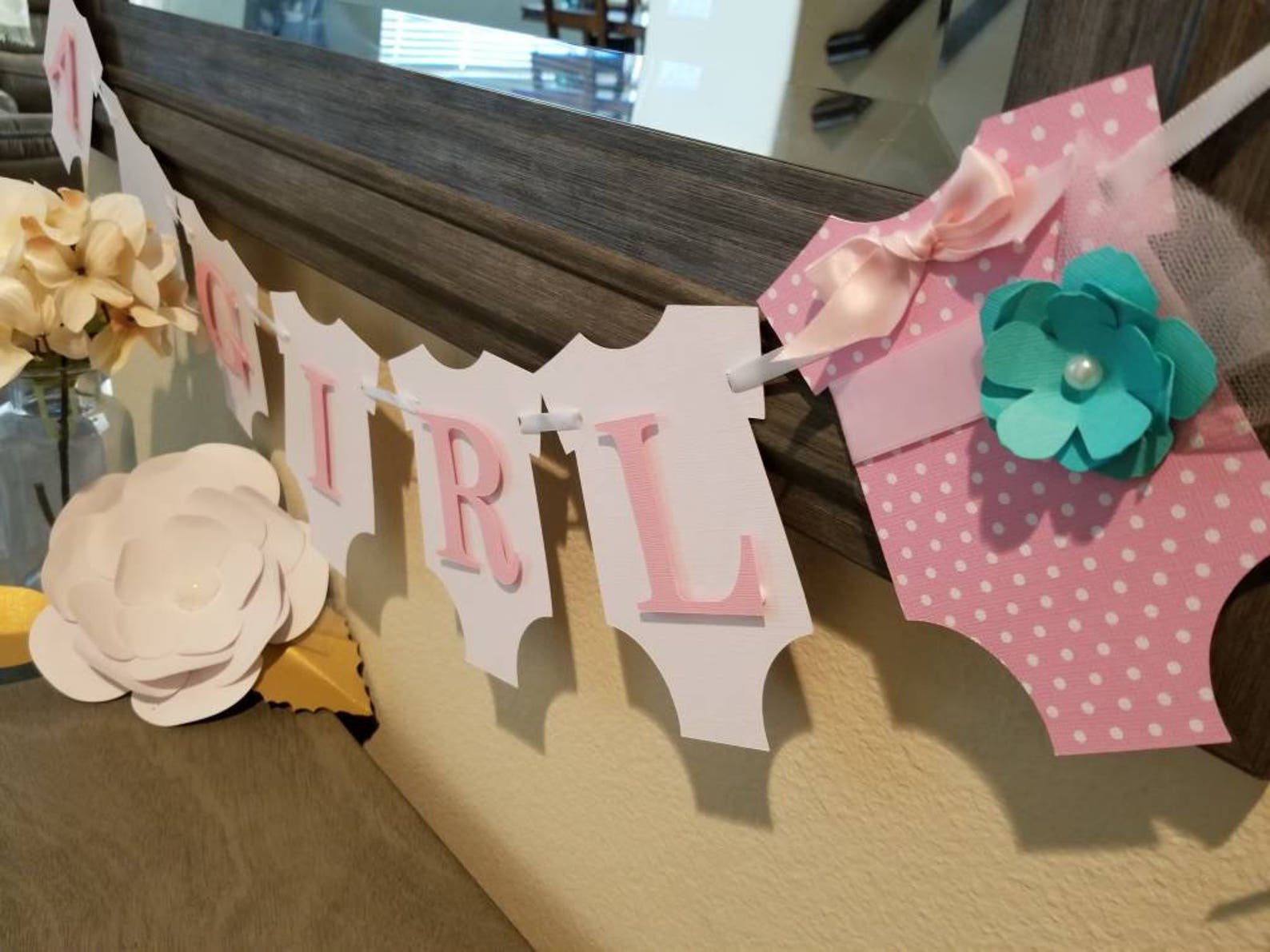 Baby Girl Onesie Banner-its A Girl Shower Banner-baby Girl Shower ...