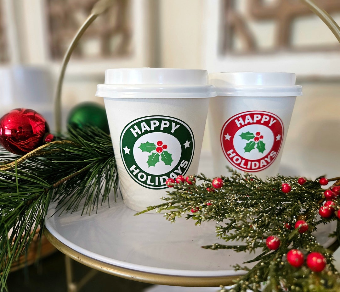Starbucks Theme Holiday Coffee Disposable Cups-starbucks Theme Holiday ...
