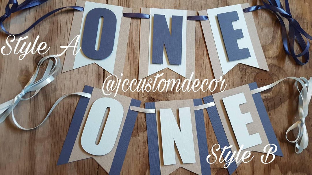 One Boy Highchair Banner-one Boy Birthday Banner-one Banner-boy First ...