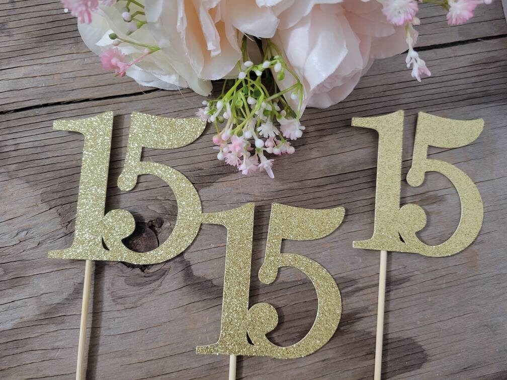 15th Birthday Centerpiece-any Age Number Centerpiece-15 Number - Etsy