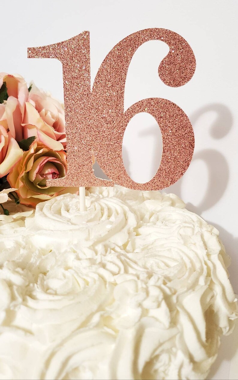 16 Cake Topper Any Age Cake Topper Glitter Cake Topper-16 - Etsy