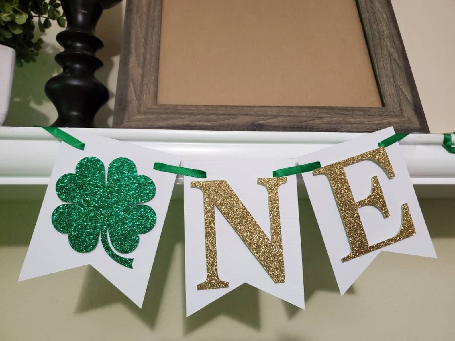 One Shamrock St.patricks One Boy Girl Banner-shamrock One Birthday ...