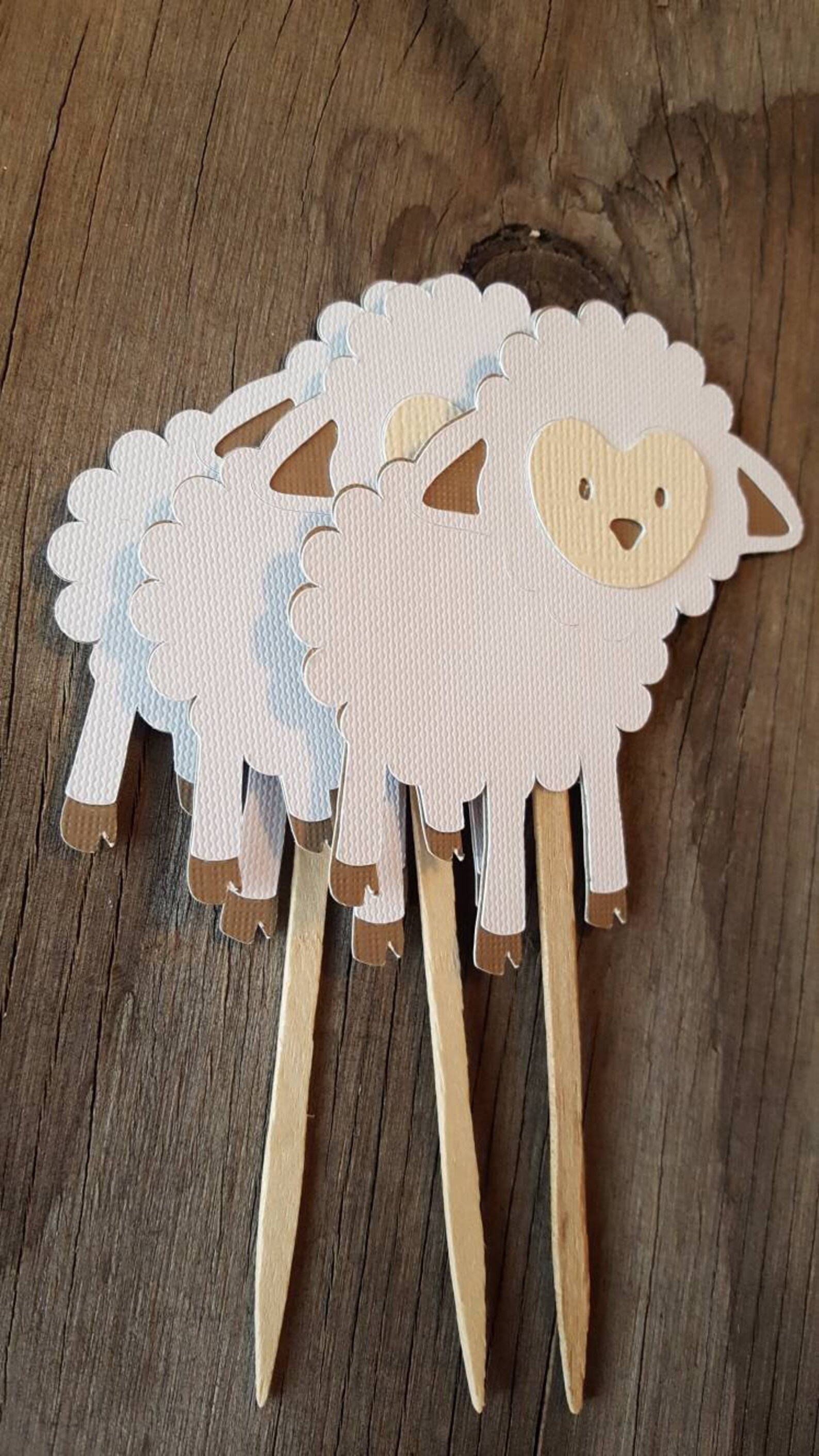 Sheep Lamb Cupcake Toppers-baptism Baby Shower Cupcake - Etsy