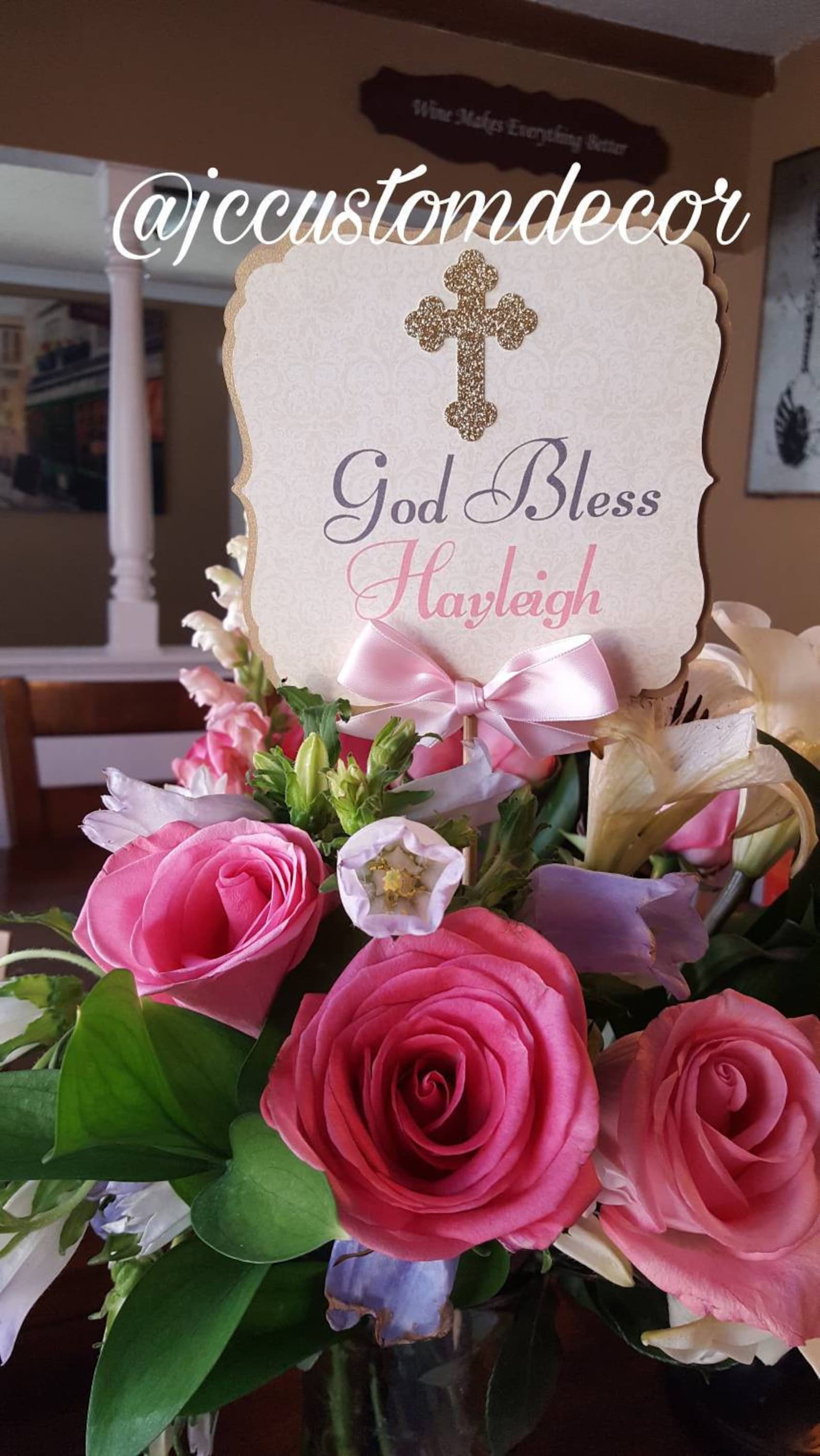 Baptism Boy Girl Centerpiece-communion Centerpiece-baptism Centerpiece ...