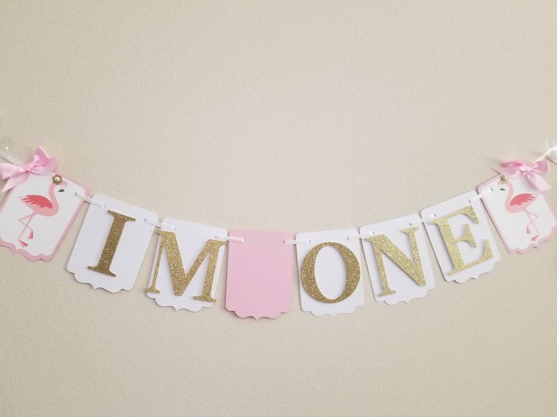 One Flamingo Birthday Banner-flamingo Banner-lets Flamingle - Etsy