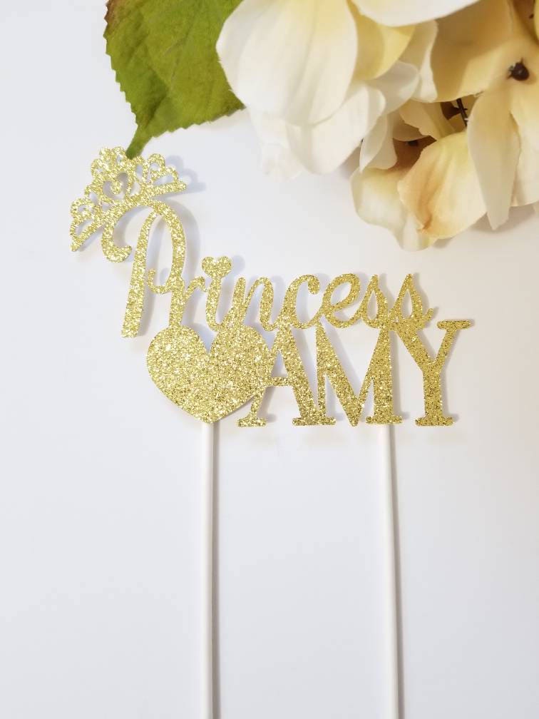 Princess Cake Topper-princess Name Cake Topper-princess Theme - Etsy