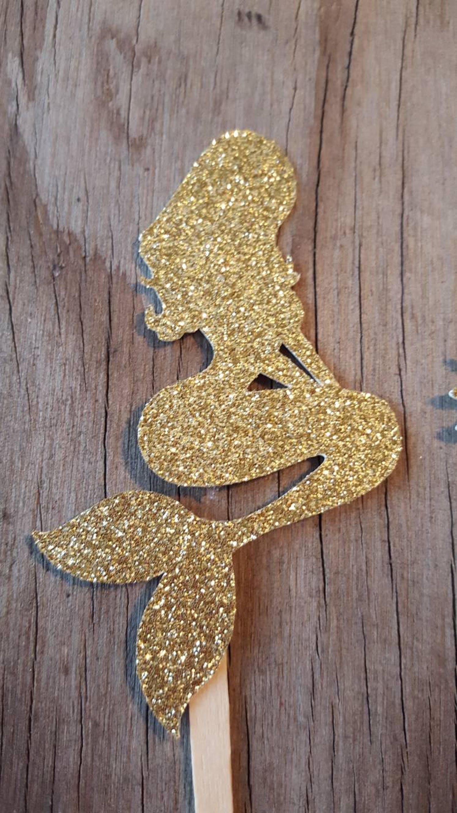 Mermaid Cupcake Toppers-mermaid Toppers-glitter Mermaid Toppers-mermaid ...