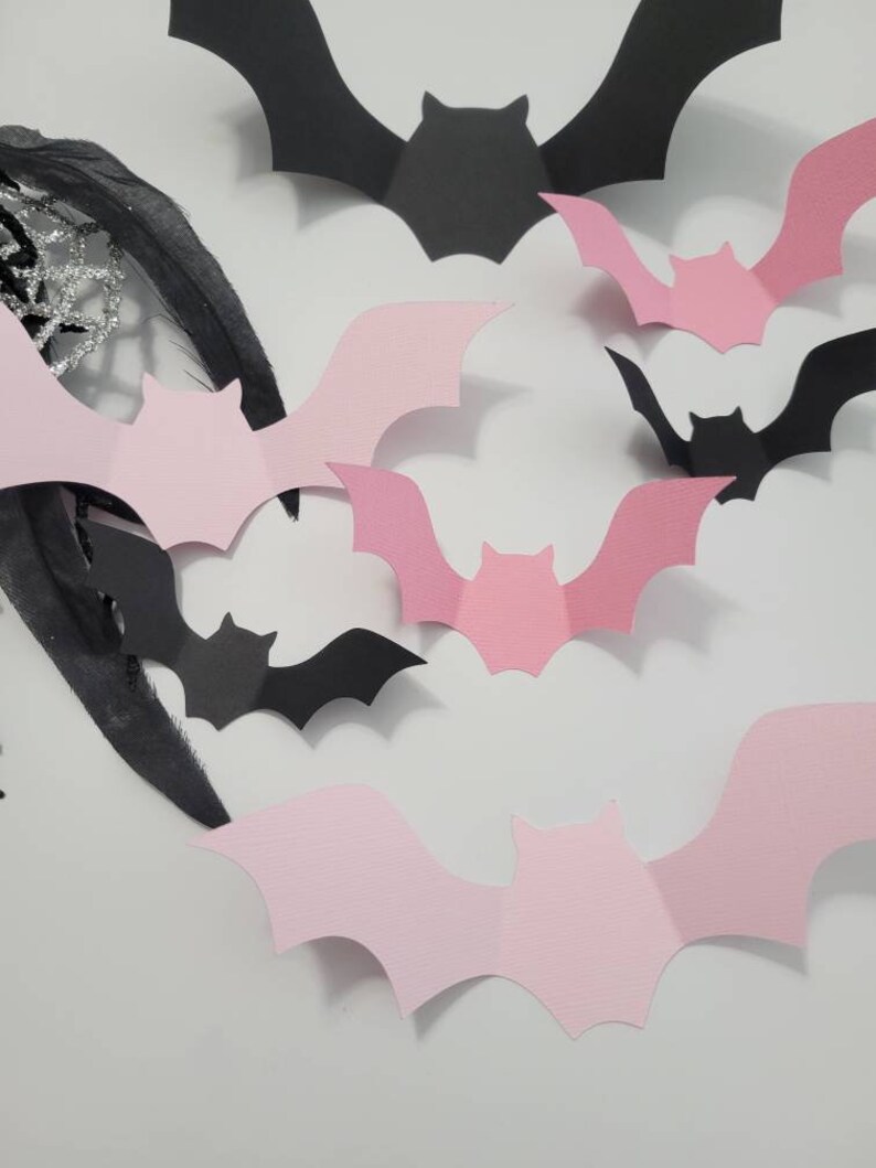 Cute Halloween Bats Wall Decor-3d Paper Wall Bats-pink Black - Etsy