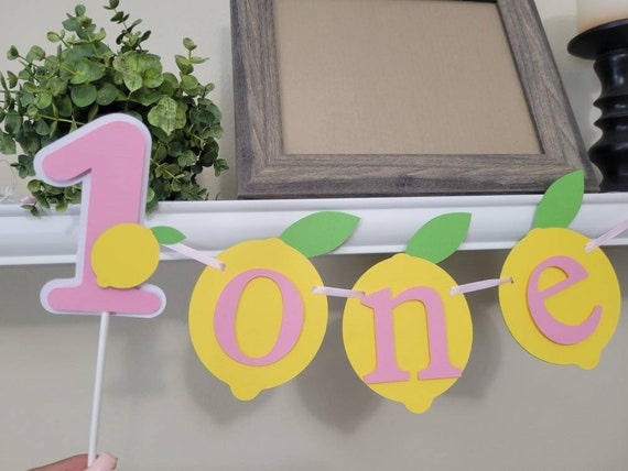 One Lemonade Girl Banner-one Pink Lemonade Banner-lemon - Etsy