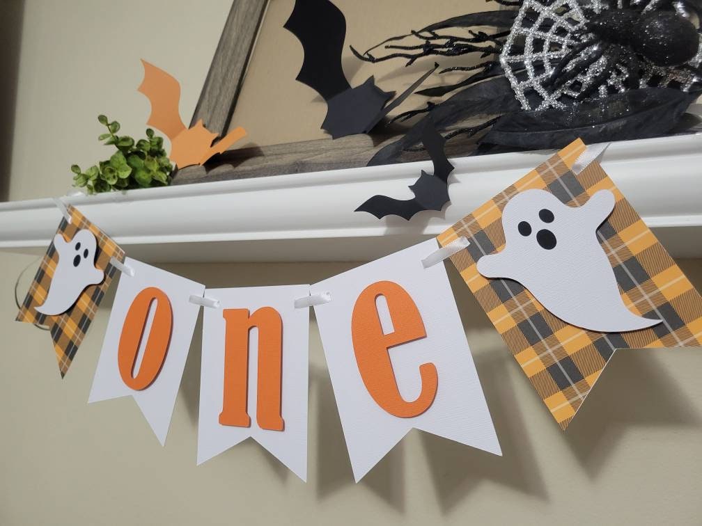 One Ghost Banner-ghost Boy Girl Banner-ghost One Highchair Banner ...