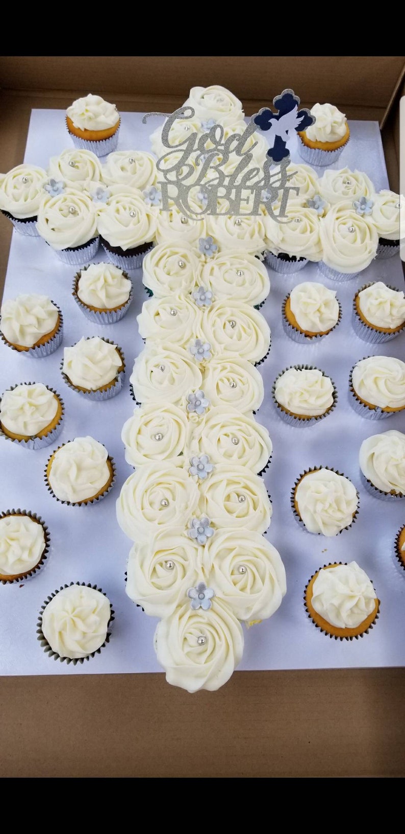 Navy blue cross boy cake topper-Navy blue theme Baptism God | Etsy