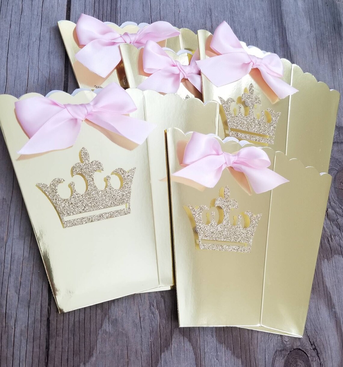 Princess Crown Tiara Favor Boxes-pink Gold Princess Favor | Etsy