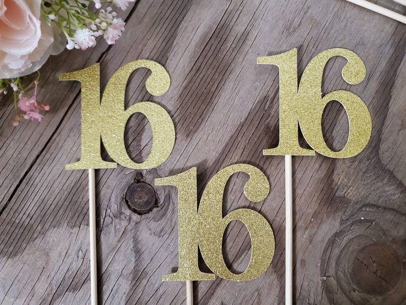 16th Birthday Centerpiece-any Age Number Centerpiece-16 Number | Etsy