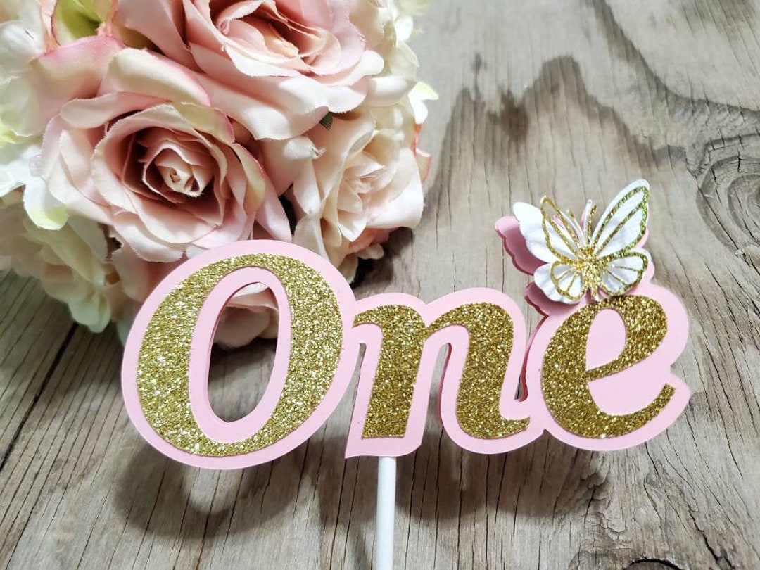 One Girl Butterfly Cake Topper-one Girl Cake Topper-first Birthday Cake ...