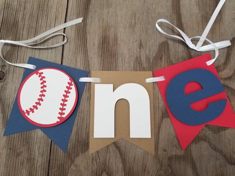 One Baseball Banner-baseball Boy Banner-baseball Theme | Etsy