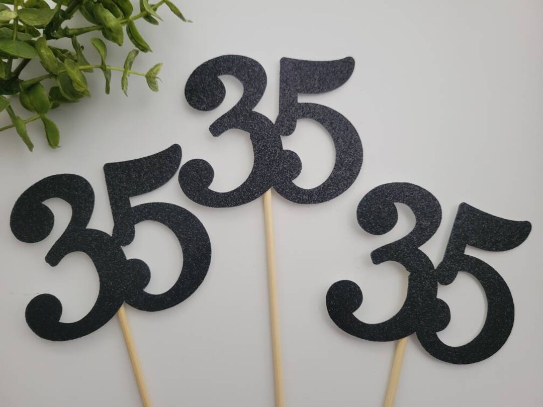 35th Birthday Centerpiece-any Age Number Centerpiece-35 Number ...