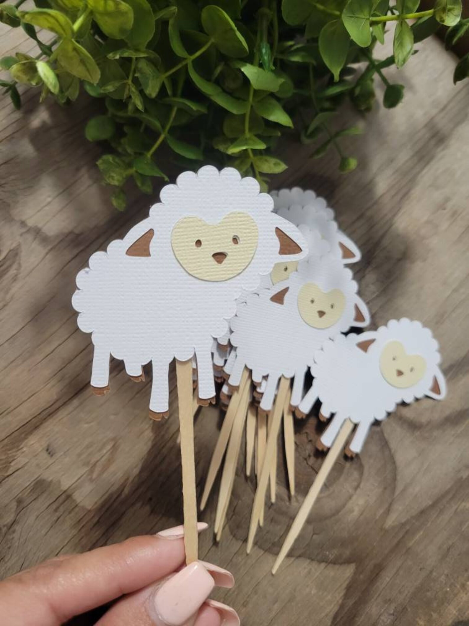 Sheep Lamb Cupcake Toppers-baptism Baby Shower Cupcake - Etsy