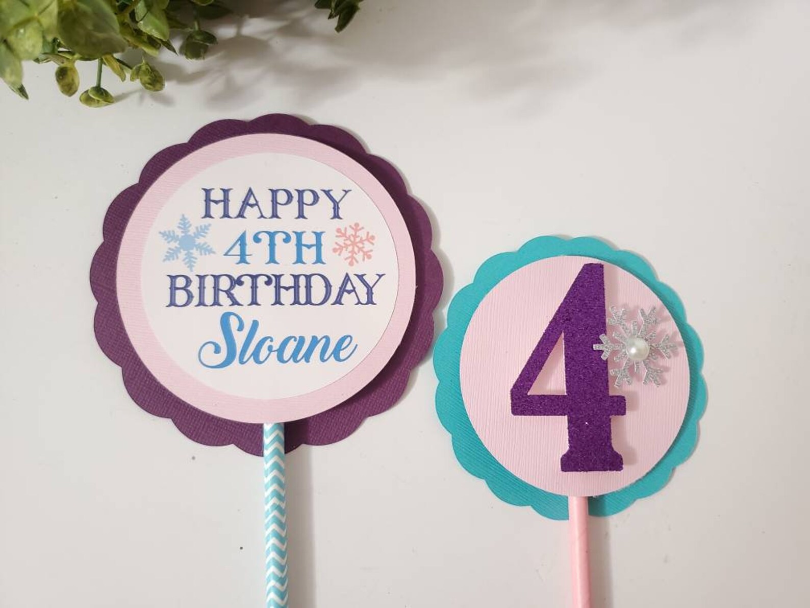 Frozen Birthday Centerpiece Picks-4th Birthday Party-age Four - Etsy