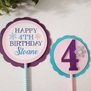 Frozen Birthday Centerpiece Picks-4th Birthday Party-age Four ...