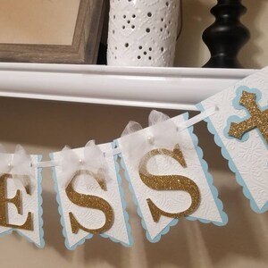 God Bless Boy Banner-baptism Boy Banner-god Bless-mi Bautizo Banner-my ...