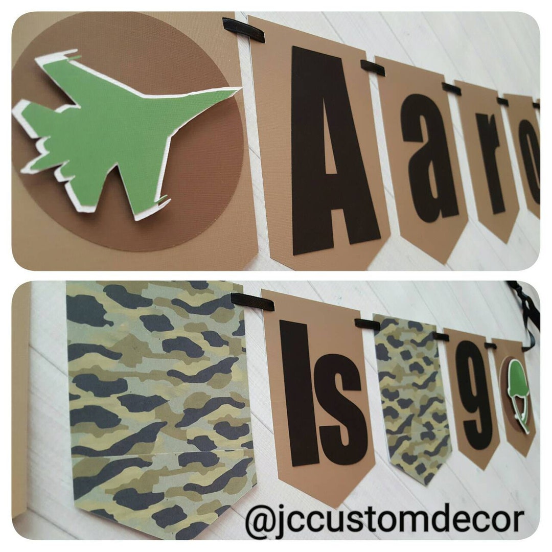 Camo Military Birthday Banner-camo Military Theme Banner-army Banner ...