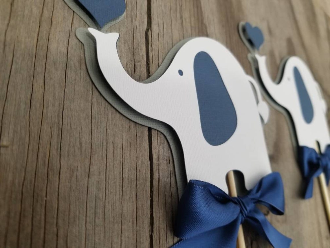 Navy Blue Baby Elephant Centerpiece-pink Elephant Baby Shower | Etsy