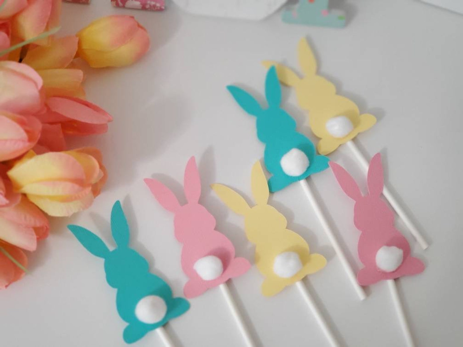 Bunny Cupcake Toppers-bunny Party Cupcake Toppers-easter Bunny | Etsy