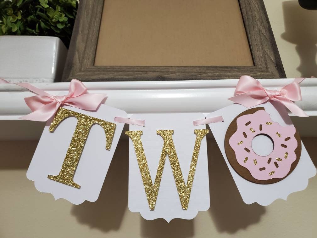Two Donut Banner-Donut Two Banner-donut Birthday one | Etsy