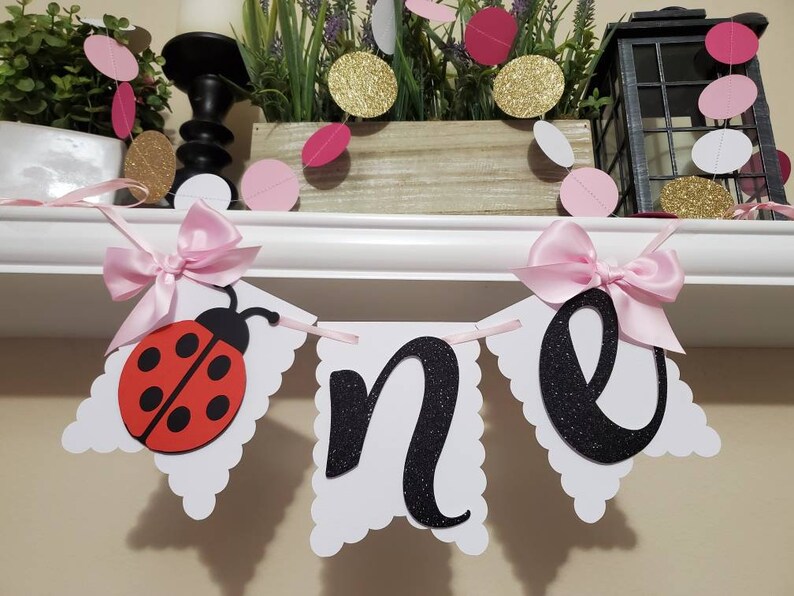 Ladybug One Banner-lady Bug Theme Birthday Banner-ladybug - Etsy