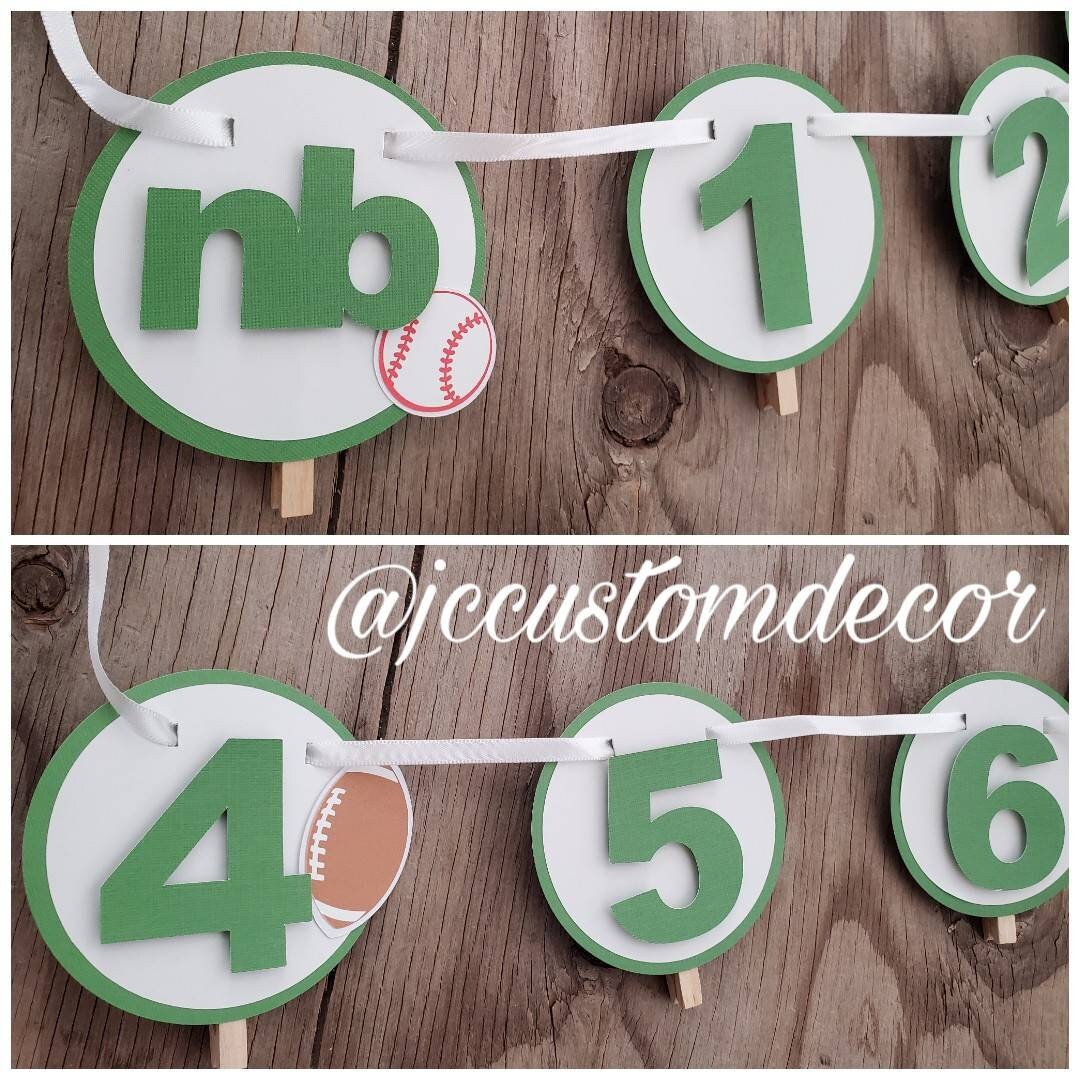 Baseball Sports Boy Milestone Banner-boy Yearly Monthly Photo Banner ...