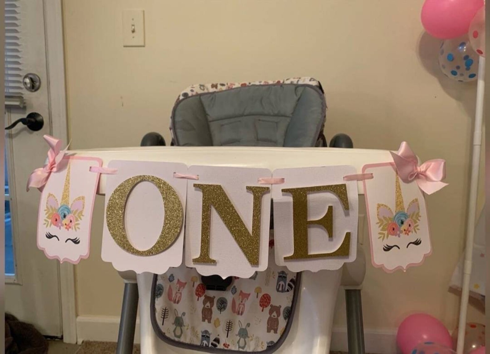 Unicorn One Banner-unicorn Theme Banner-unicorn Face - Etsy