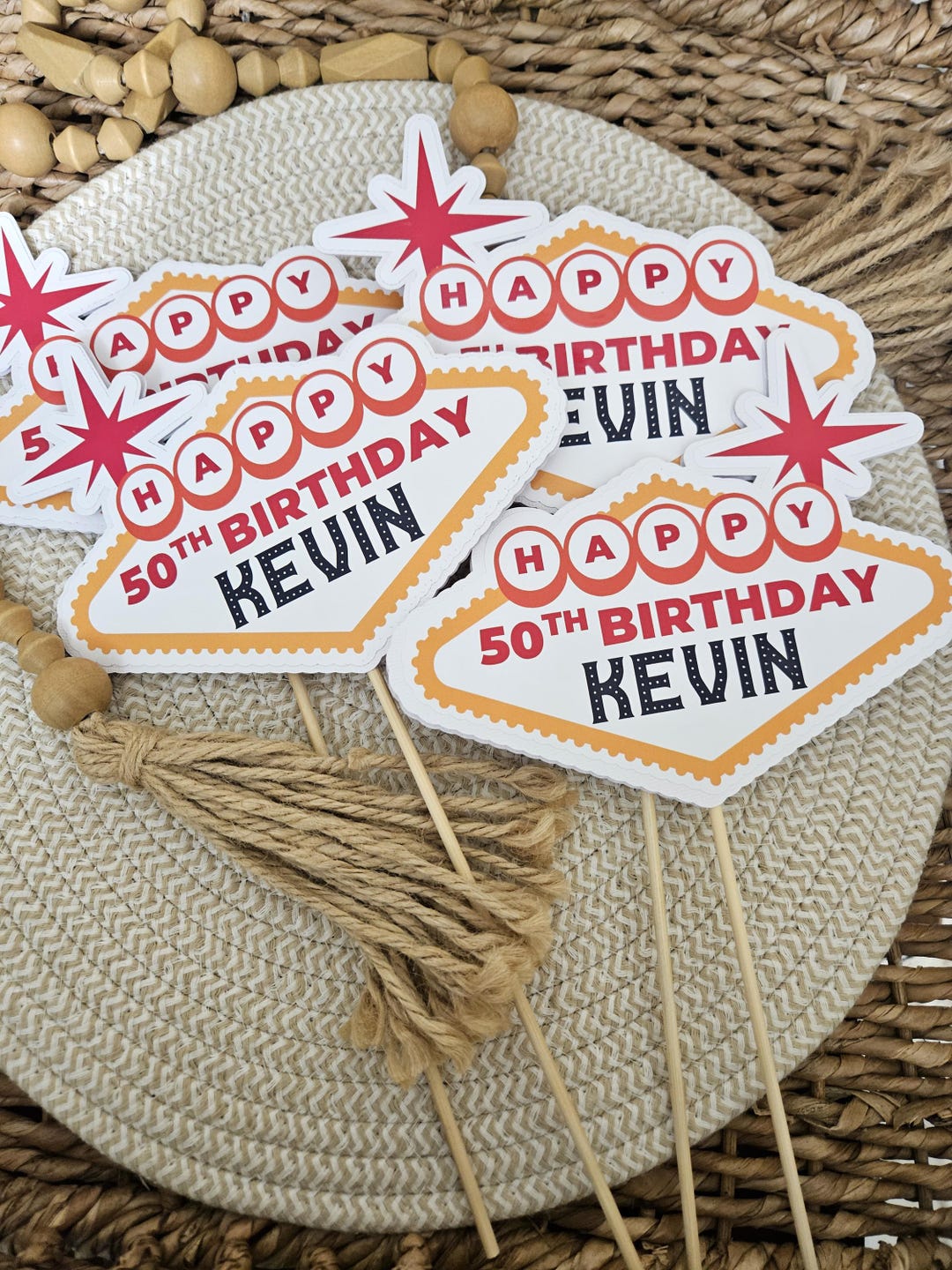 Las Vegas Personalized Birthday Centerpiece Picks-vegas Casino Birthday ...