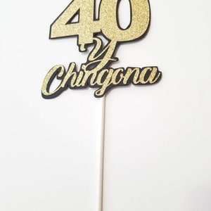 40 Glitter Gold Silver Cake Topper-40 Glitter Cake Topper-glitter ...