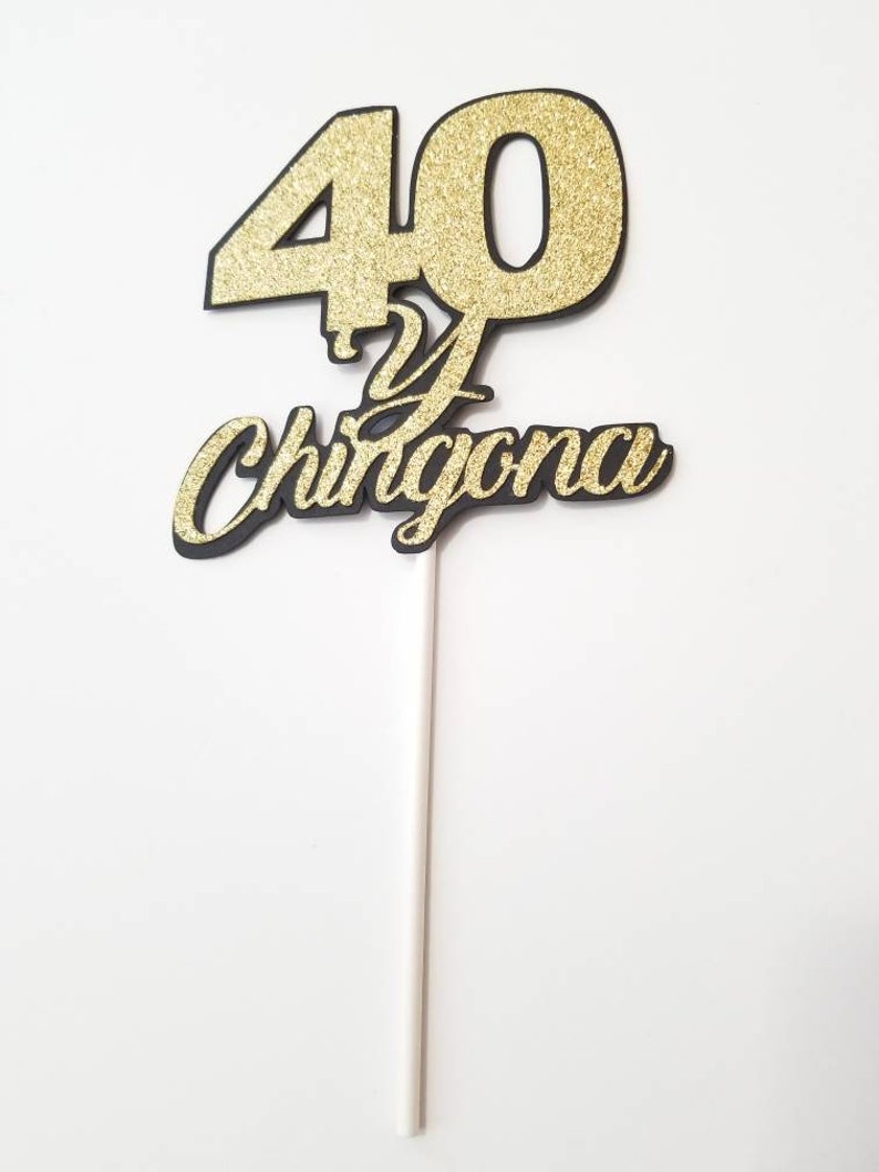 40 Glitter Gold Silver Cake Topper-40 Glitter Cake Topper-glitter ...