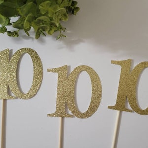 10th Birthday Centerpiece-any Age Number Centerpiece-10 Number ...