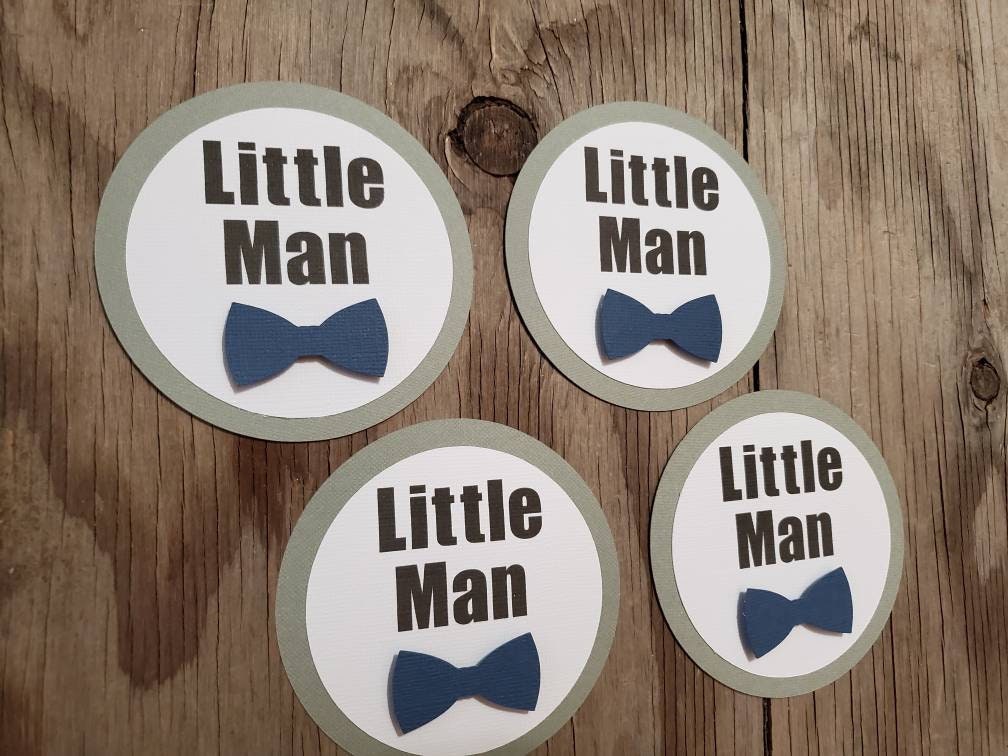 Little Man Tags-little Man Centerpiece DIY-DIY Little Man Decor-bowtie ...
