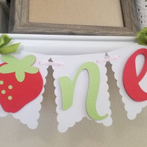 Strawberry One Banner-strawberry Theme Birthday Banner-strawberry ...