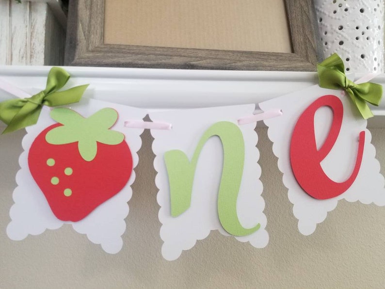 Strawberry One Banner-strawberry Theme Birthday Banner-strawberry ...
