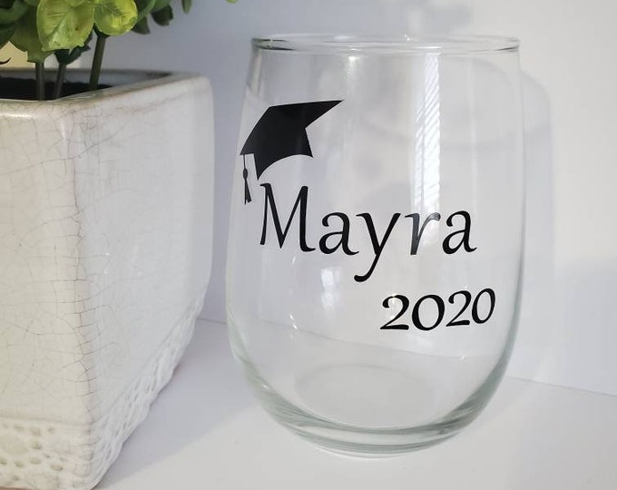 Graduation Wine Glass. Graduation Gift. Gift for Graduation. Grad Wine ...
