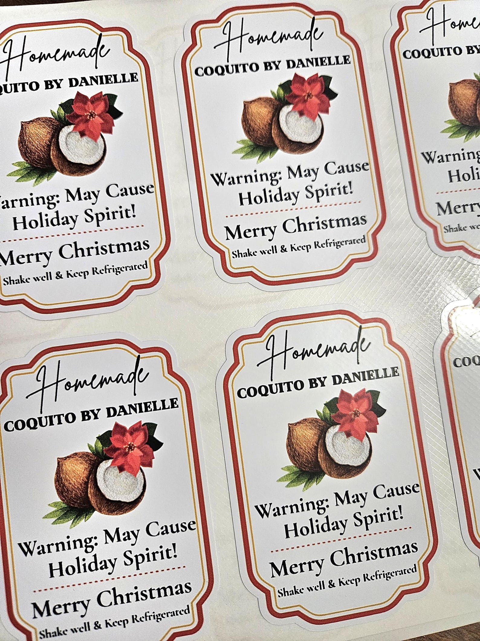 Coquito Gift Labels-christmas Coquito Label Tag-holiday Bottle Tags ...
