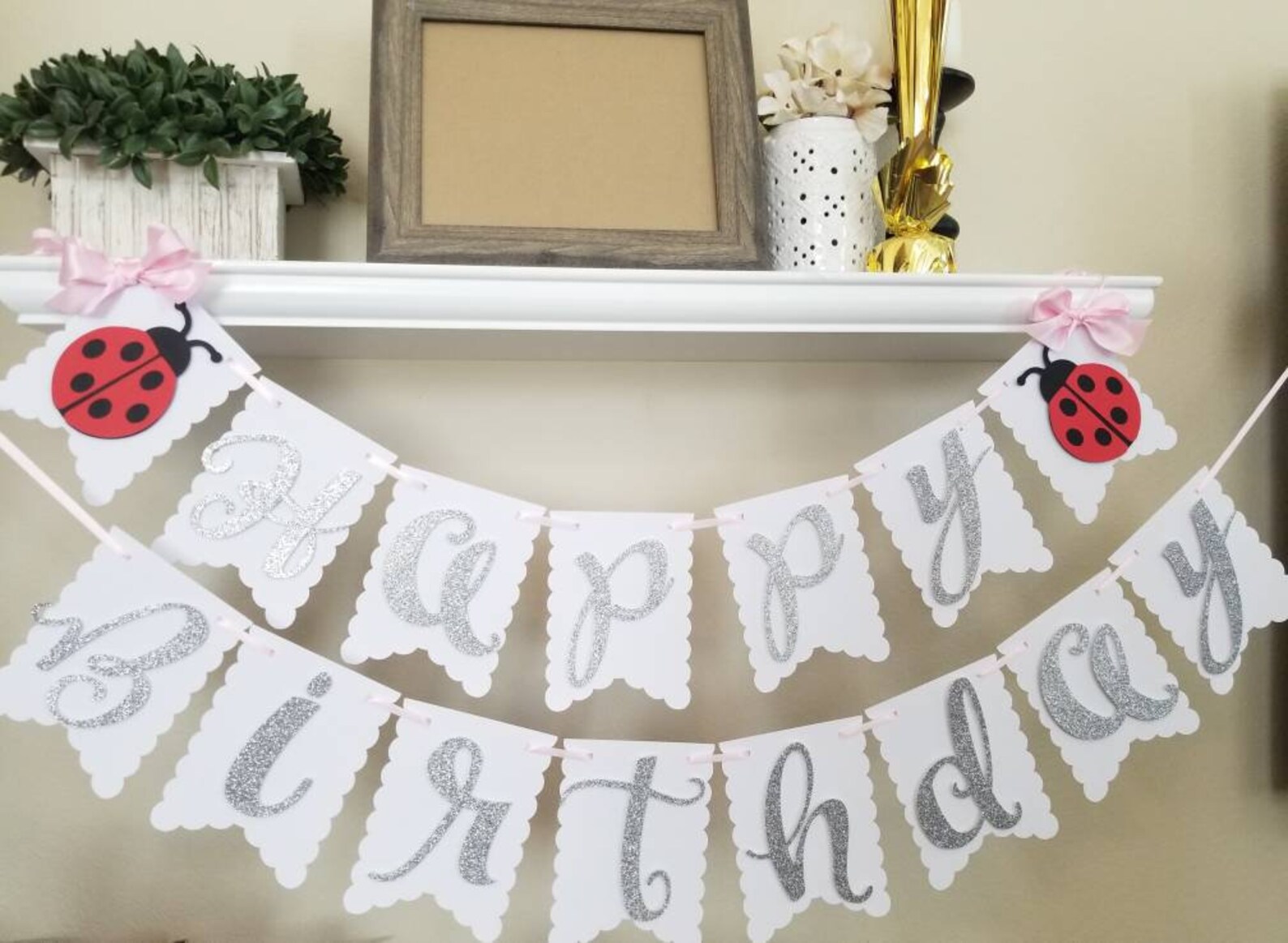 Ladybug One Banner-lady Bug Theme Birthday Banner-ladybug - Etsy