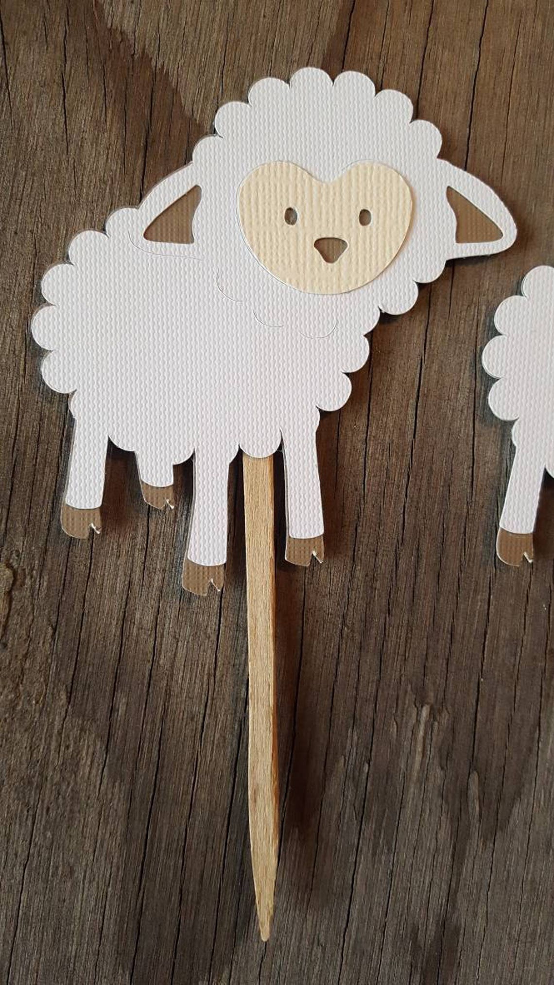 Sheep Lamb Cupcake Toppers-baptism Baby Shower Cupcake - Etsy