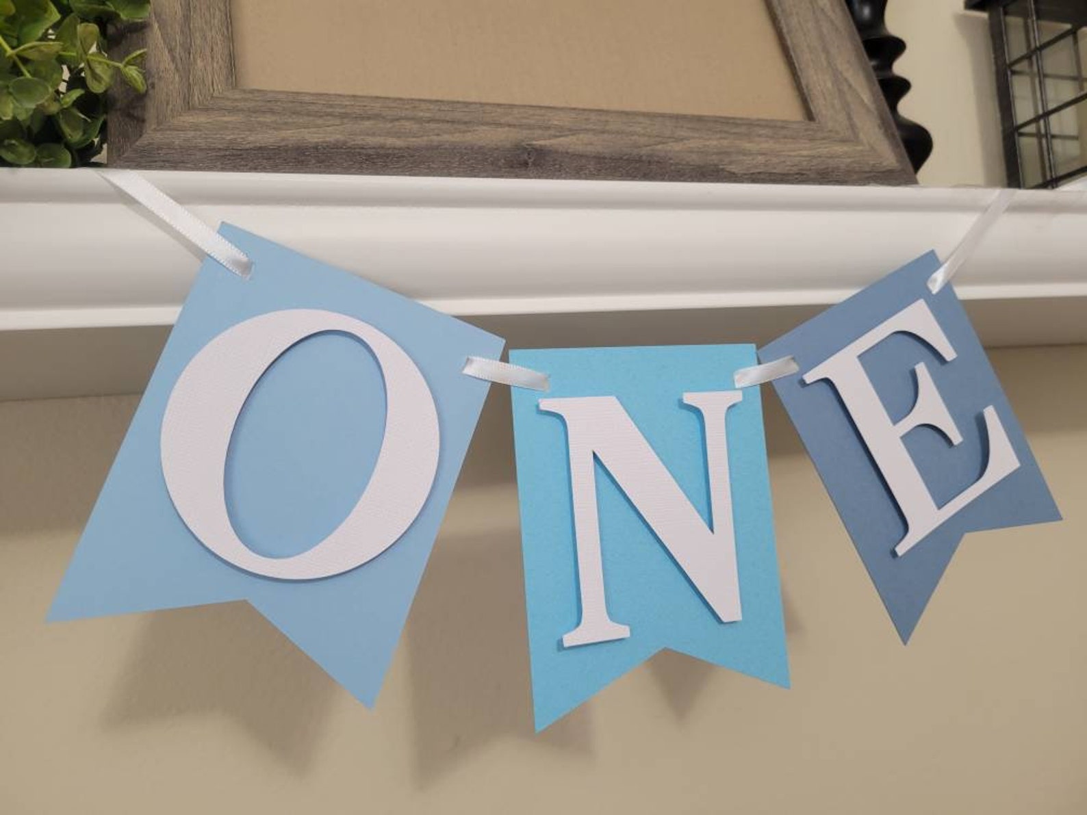 One Boy Ombre Highchair Banner-blue One Ombre Birthday Banner-boy Ombre ...