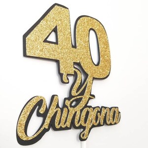 40 Glitter Gold Silver Cake Topper-40 Glitter Cake Topper-glitter ...