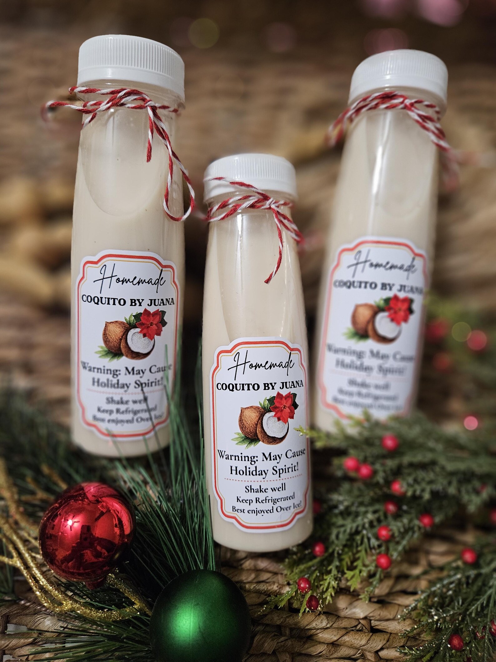 Coquito Gift Labels-christmas Coquito Label Tag-holiday Bottle Tags ...