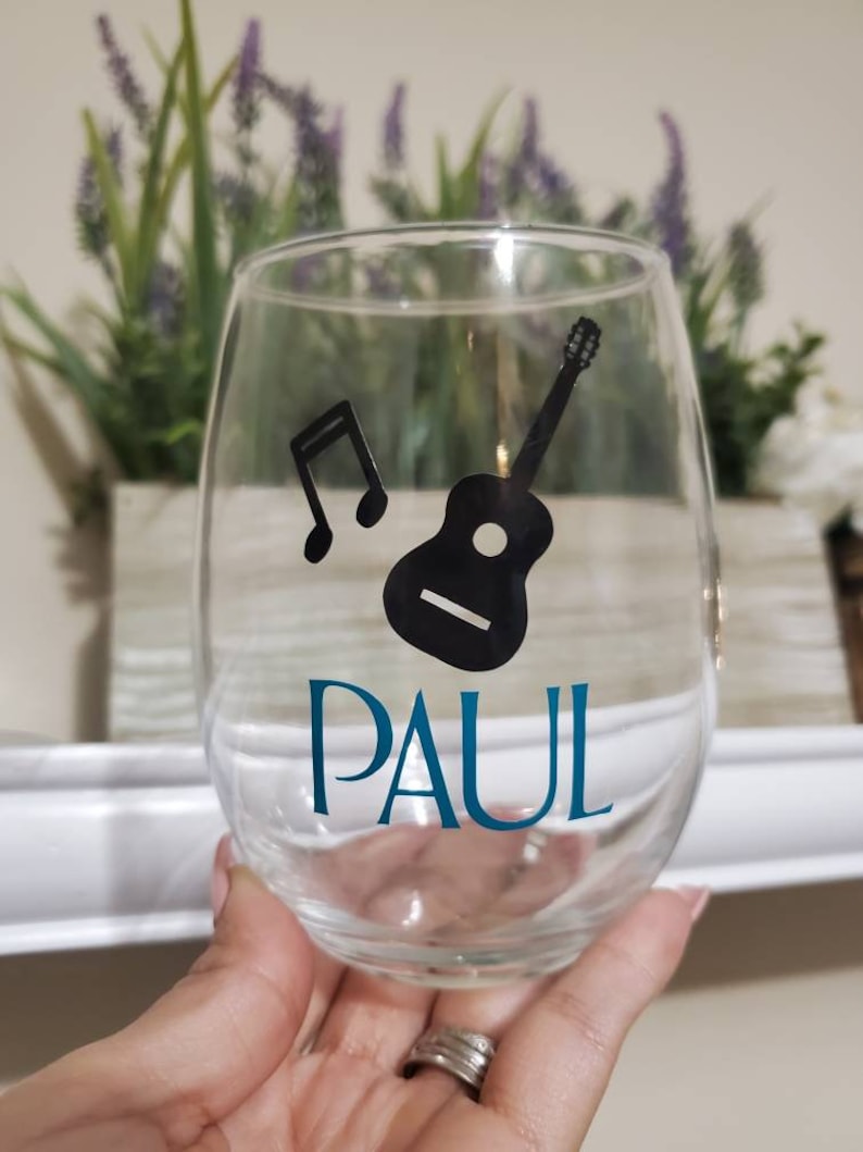 Musician Guitar Wine Glass-music Note Wine Glass-guitar Wine | Etsy
