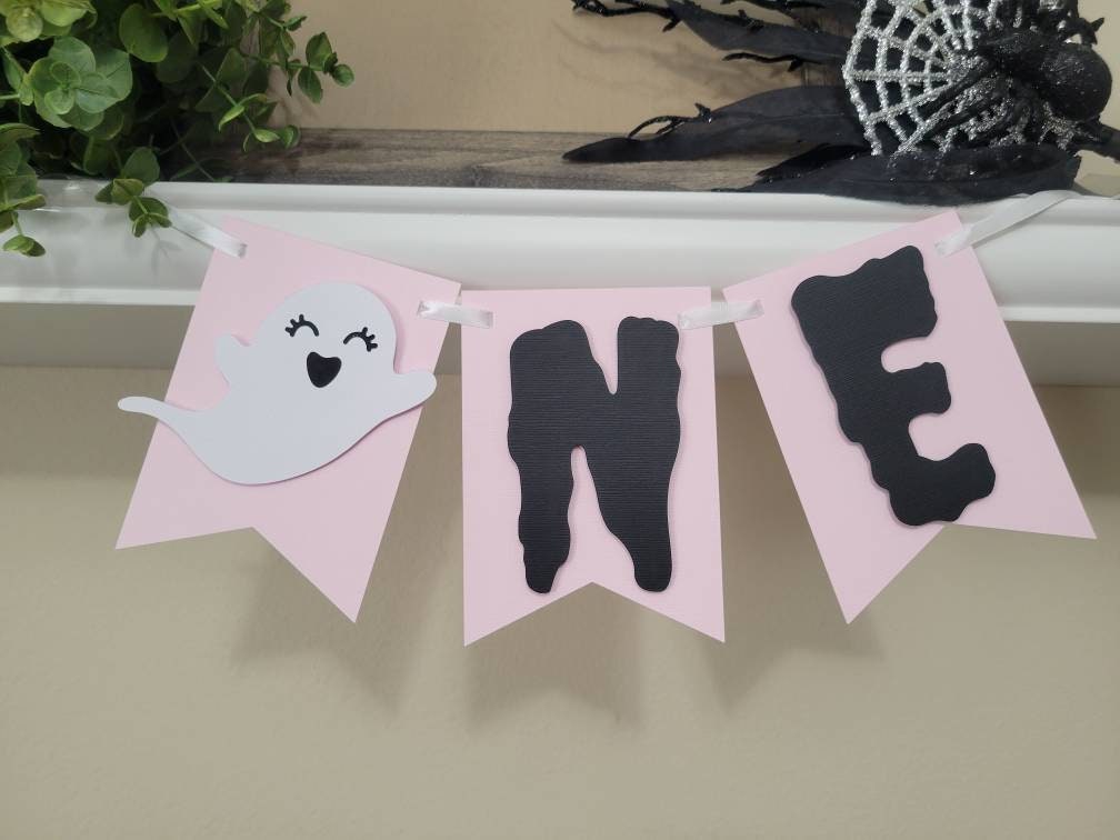 One Ghost Boy Girl Highchair Banner-one Ghost Birthday Banner-one ...