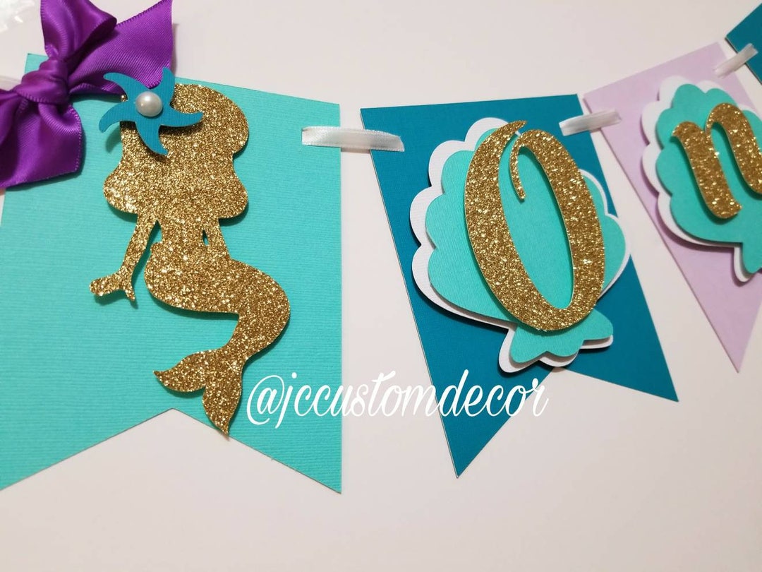 Mermaid Seashell One Banner-mermaid One Banner-under the Sea Birthday ...