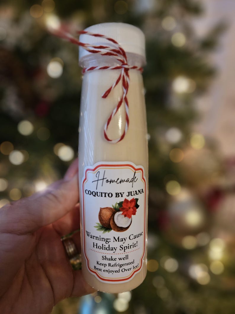 Personalized Holiday Coquito Labels-coquito Decals-coquito Bottle ...