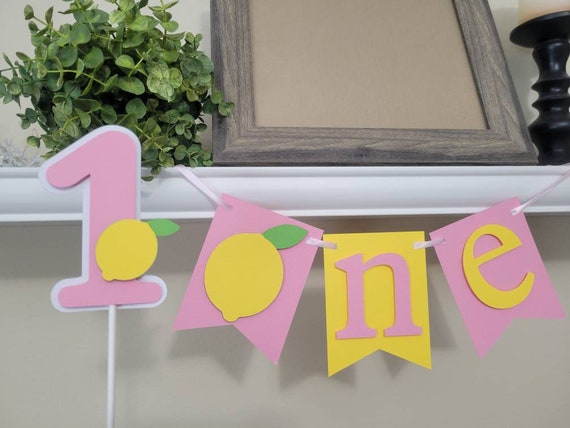 One Lemonade Girl Banner-one Pink Lemonade Banner-lemon - Etsy